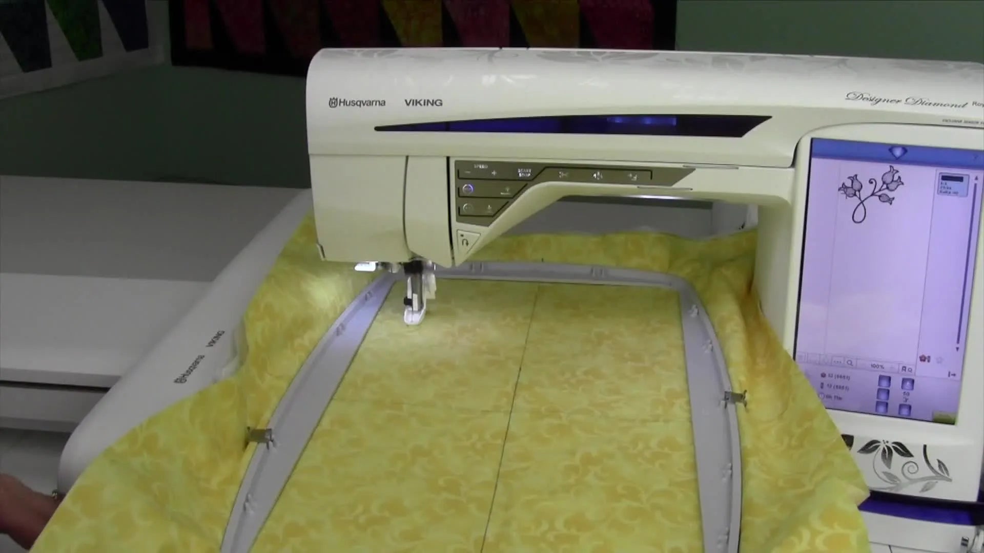 Embroider a Built‑in Design on the Husqvarna Viking Diamond Royale: St ...