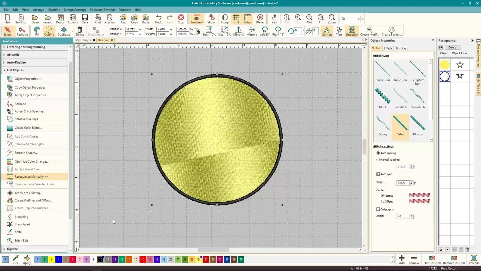 Wilcom Hatch Beginner Patch Workflow: Build a Clean Satin Border, Fix ...