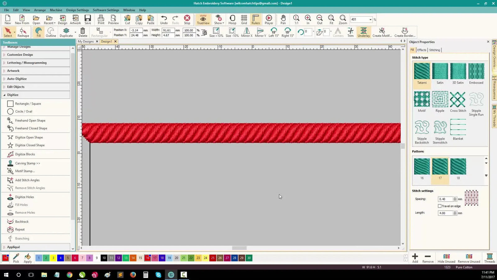 Hatch Embroidery Rope Border Hack: Make Pattern 17 Look Like Real Twis ...