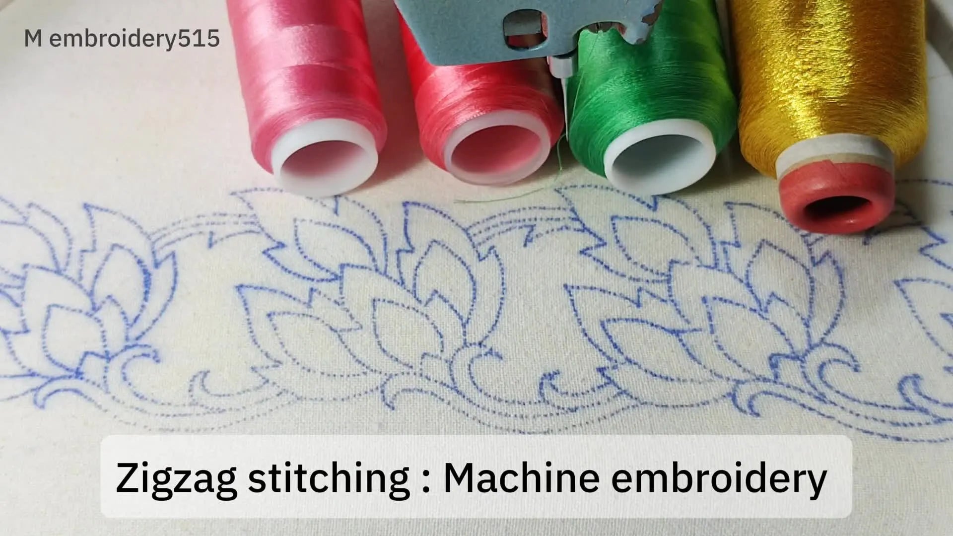 Zigzag Machine Embroidery: Color-Layered Floral Borders Step by Step ...